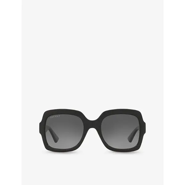 Gucci Rectangle-frame Acetate Sunglasses - Black