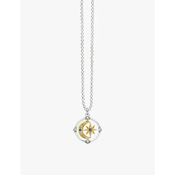 THOMAS SABO Star And Moon Pendant Necklace - 925 Silver & Cz