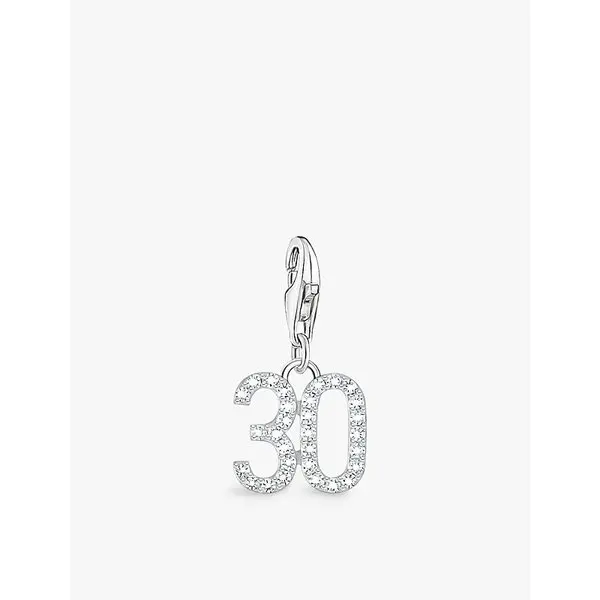 THOMAS SABO Sterling Silver Zirconia '30' Charm Pendant - 925 Silver & Cz