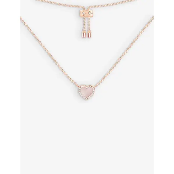 APM MONACO Heart Pendant Necklace - Rose Gold