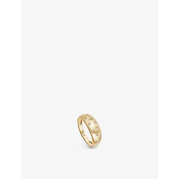 Astley Clarke Celestial Tiny Star Band Ring - Yellow Gold Vermeil