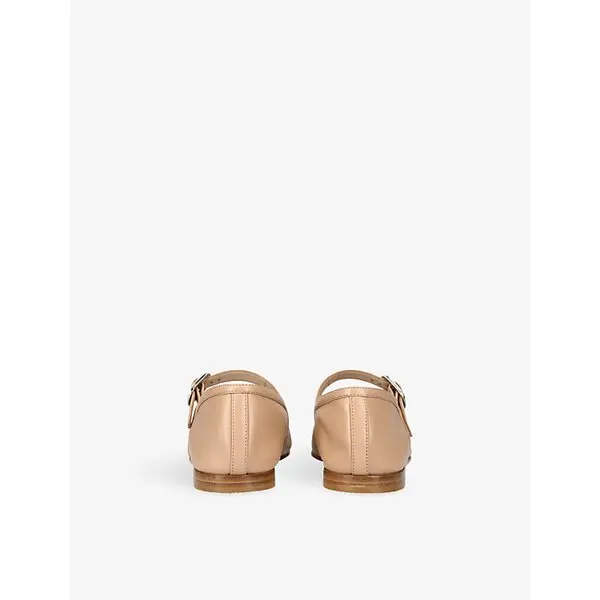 Le Monde Beryl Mary Jane Leather Flats - Beige