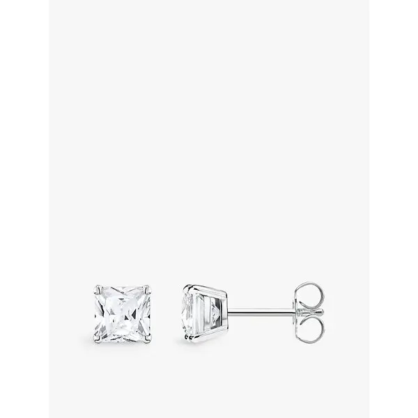 THOMAS SABO Square Zirconia Sterling Silver Stud Earrings - 925 Silver & Glass