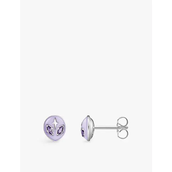 THOMAS SABO Alien Stud Earrings - Silver Cz & Enamel