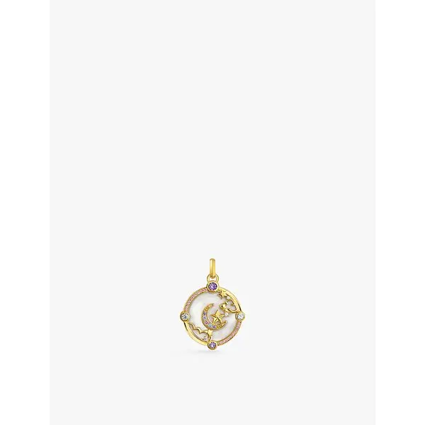 THOMAS SABO 18ct Yellow Gold-plated Sterling Silver, Enamel And Zirconia Pendant - Gold-plated Silver