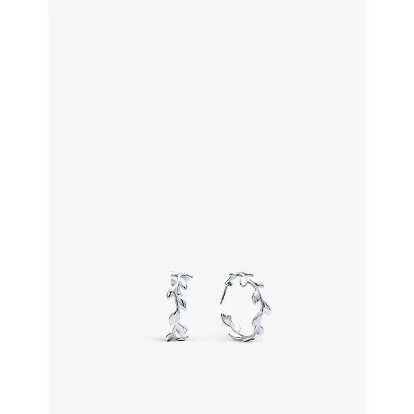 Tiffany & Co. Paloma Picasso Olive Leaf Hoop Earrings - Silver