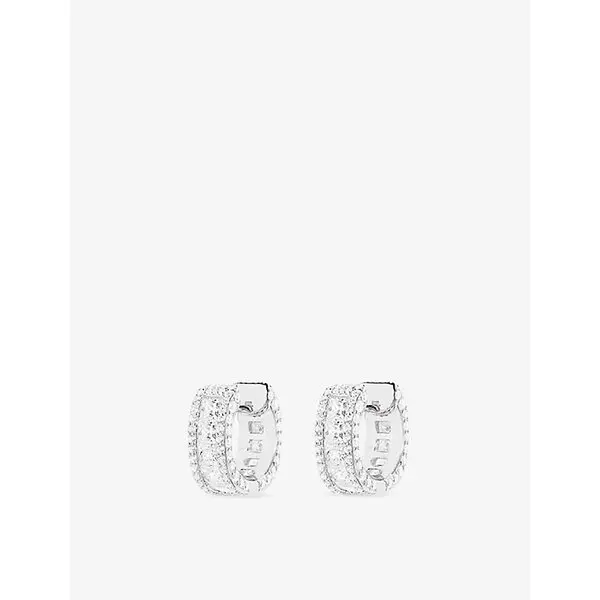 APM MONACO Pavé Mini Hoop Earrings - Silver