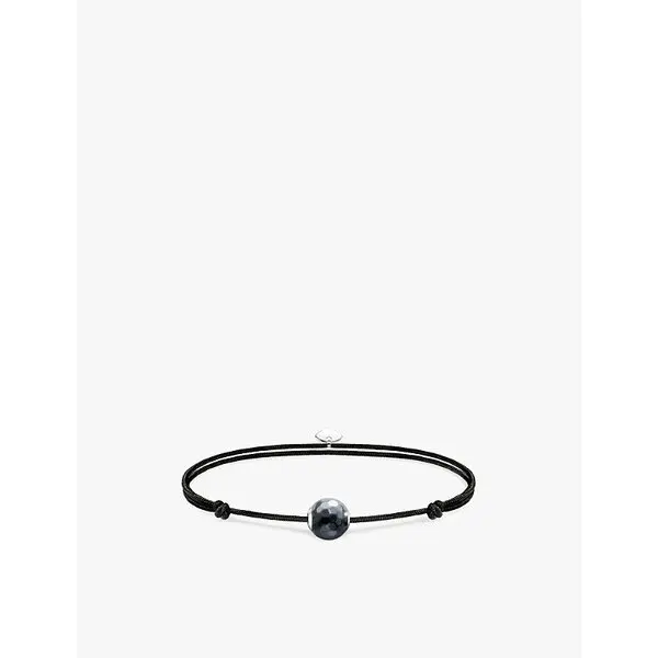 THOMAS SABO 925 Sterling Silver And Haematite Beaded Bracelet - Textile & Haematite