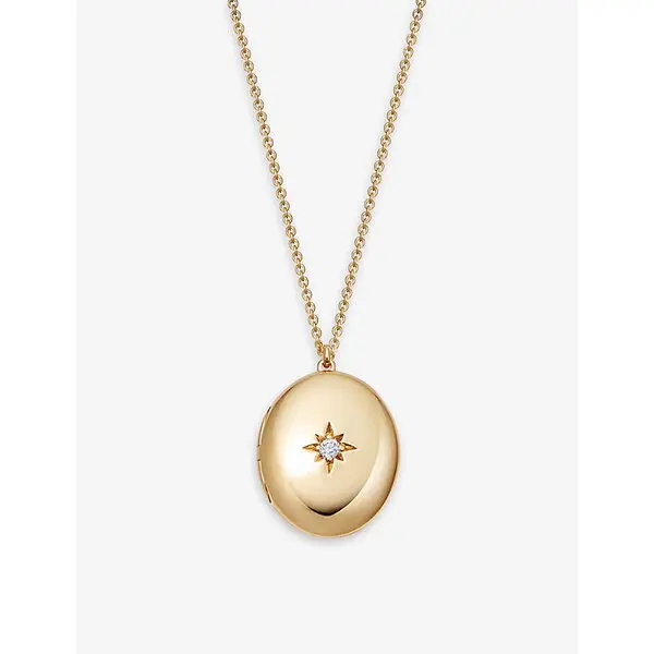 Astley Clarke Biography Oval Locket Necklace - Yellow Gold Vermeil