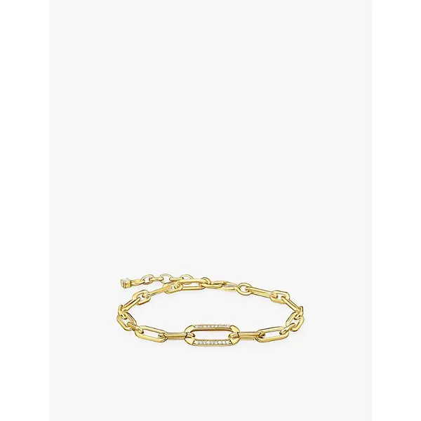 THOMAS SABO 18ct Yellow Gold-plated Anchor-chain Bracelet - Gold-plated & Cz