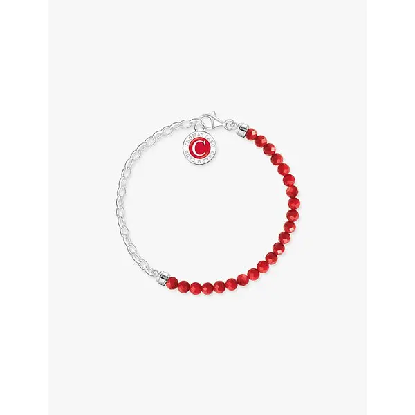 THOMAS SABO Charm Club Sterling Silver And Enamel Link Bracelet - Simulated Coral