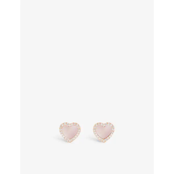 APM MONACO Heart-shaped Stud Earrings - Rose Gold