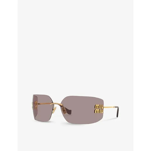 Miu Miu Mu 54ys Square-frame Sunglasses - Gold