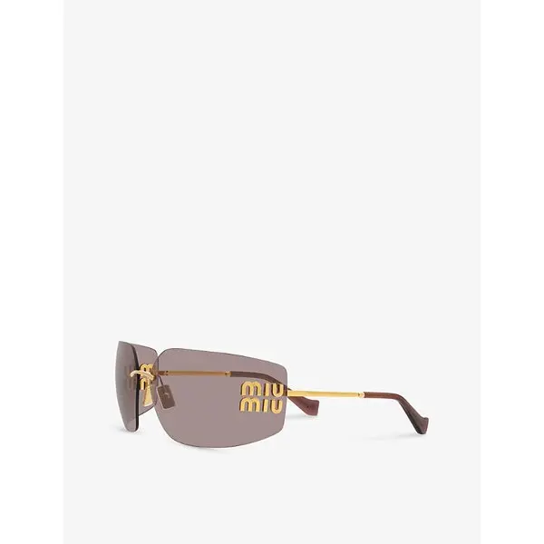 Miu Miu Mu 54ys Square-frame Sunglasses - Gold