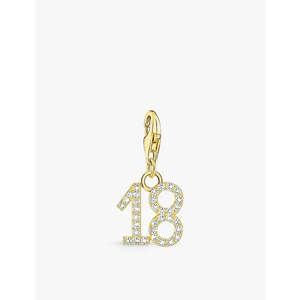 THOMAS SABO 18ct Gold-plated Sterling Silver Zirconia Charm - Gold-plated & Cz