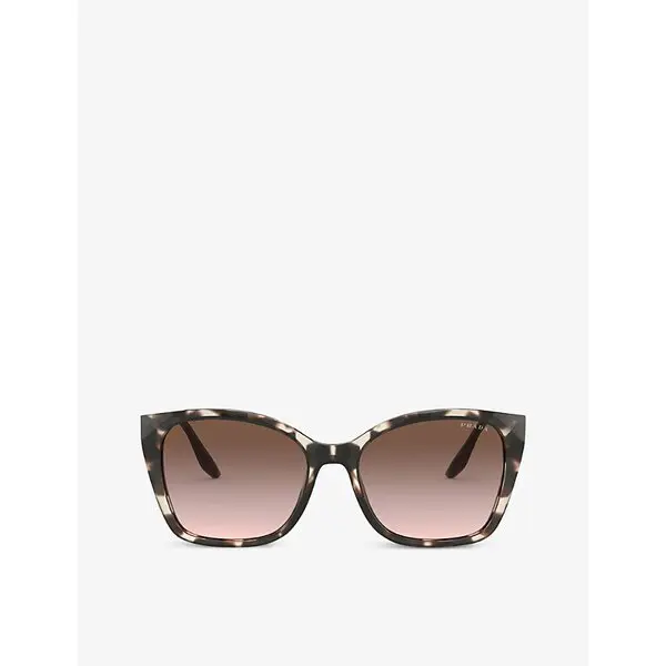 Prada Pr 12xs Cat-Eye Acetate And Metal Sunglasses In Brown  display picture 2
