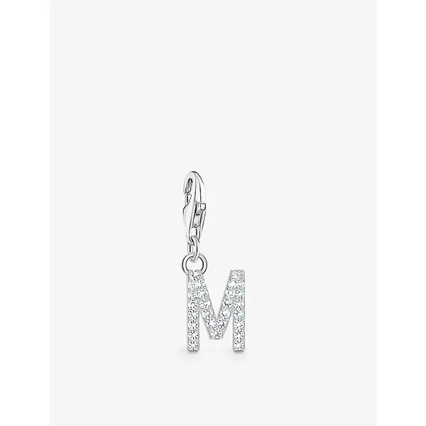 THOMAS SABO Letter M Pendant Charm - 925 Silver & Cz