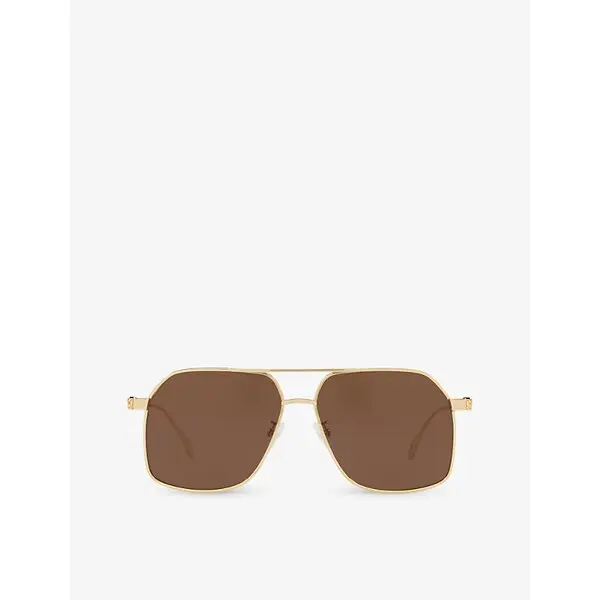 Alexander Mcqueen Am0372s Pilot-Frame Metal Sunglasses  display picture 1