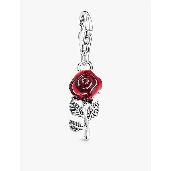 THOMAS SABO Red Rose Charm - Silver & Enamel