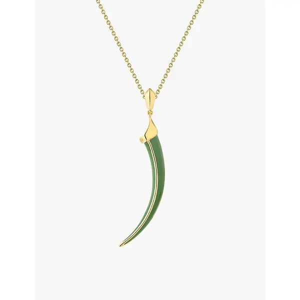 SHAUN LEANE Sabre Solis Vermeil And Enamel Pendant Necklace - Yellow Gold Vermeil