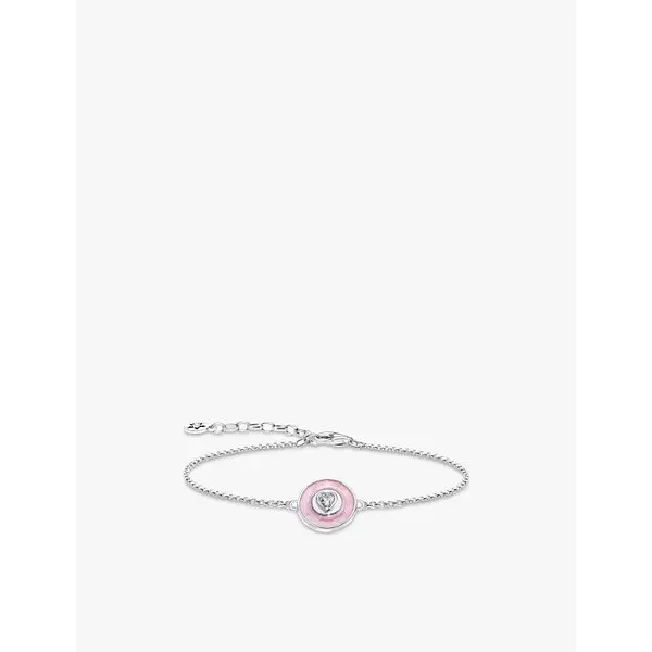 THOMAS SABO Heart Chain Bracelet - Silver Enamel & Cz