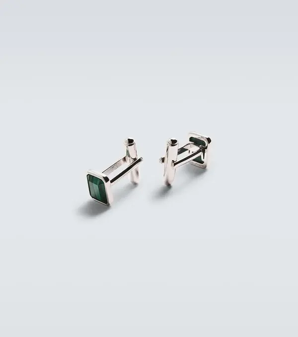 Mateo Sterling Cufflinks With Malachites