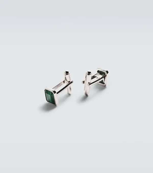 Mateo Sterling Cufflinks With Malachites