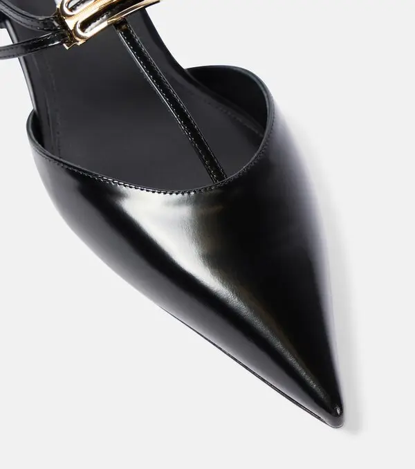 Victoria Beckham B Buckle Leather Slingback Flats