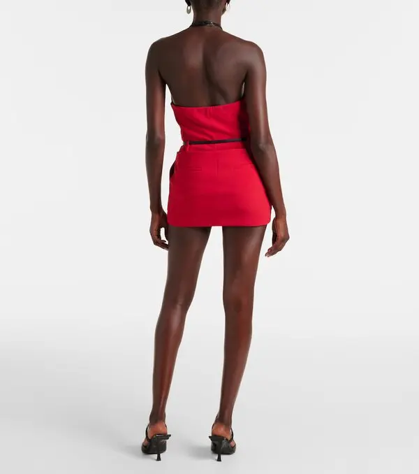 Attico Cutout Belted Miniskirt