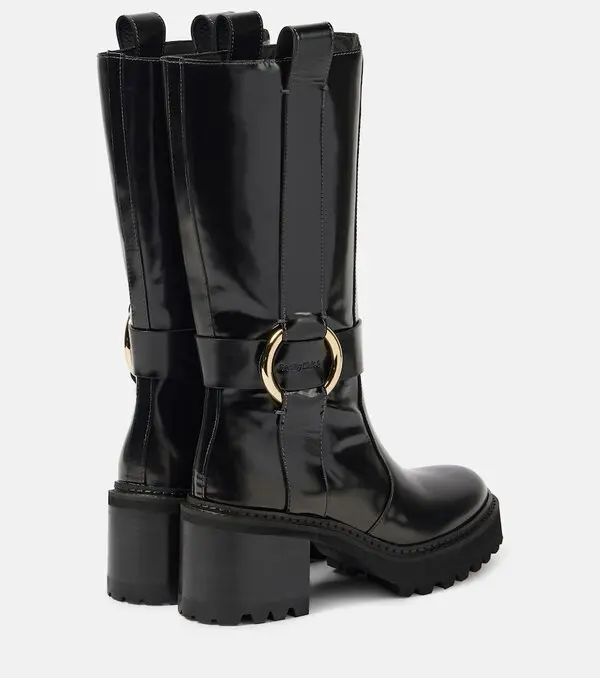 See By Chloé Knee-high Leather Boots With Gold Hardware