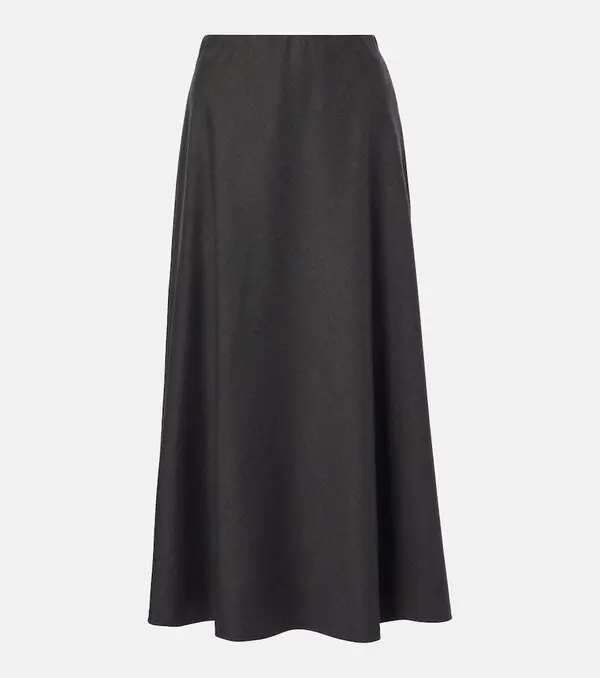 Brunello Cucinelli Wool-blend Midi Skirt - Grey