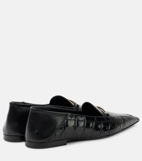 Victoria Beckham Croc-effect Leather Loafers