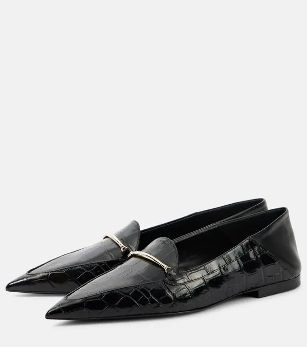 Victoria Beckham Croc-effect Leather Loafers