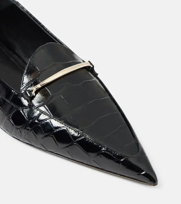 Victoria Beckham Croc-effect Leather Loafers