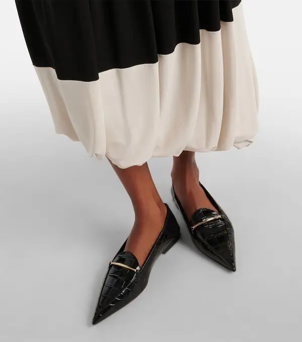 Victoria Beckham Croc-effect Leather Loafers