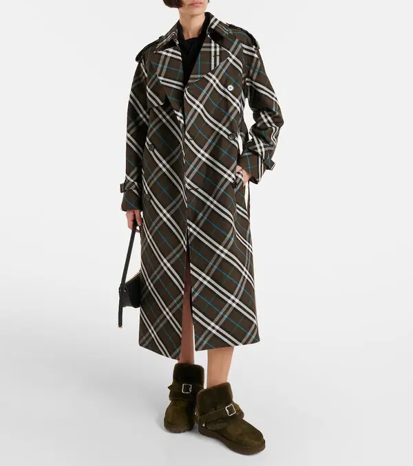 Burberry Shearling-trimmed Suede Ankle Boots - Grey