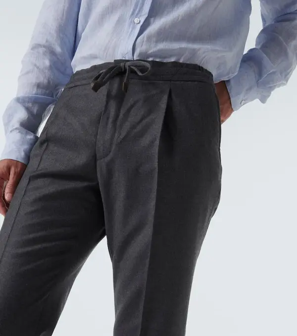 SLOWEAR Incotex Wool Tapered Trousers - Grey