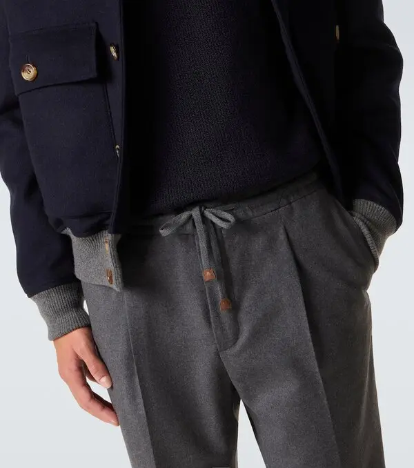 Incotex Wool Tapered Pants - Grey