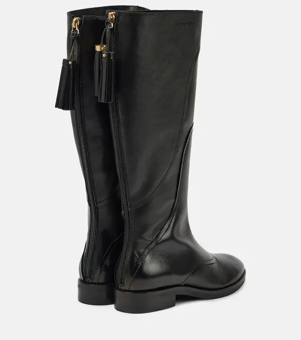 See By Chloé Knee-high Leather Boots With Tassel Detail