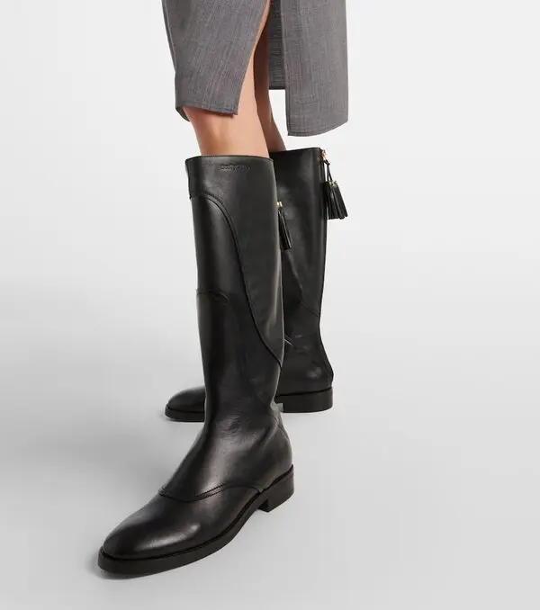 See By Chloé Knee-high Leather Boots With Tassel Detail