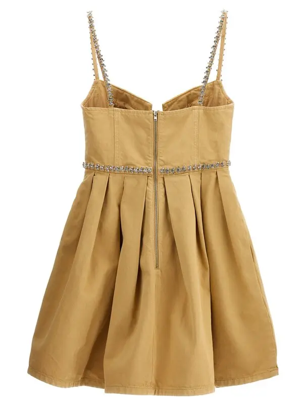 brown capri dress pants Strapless Diamante Gown Khaki  Roland Mouret