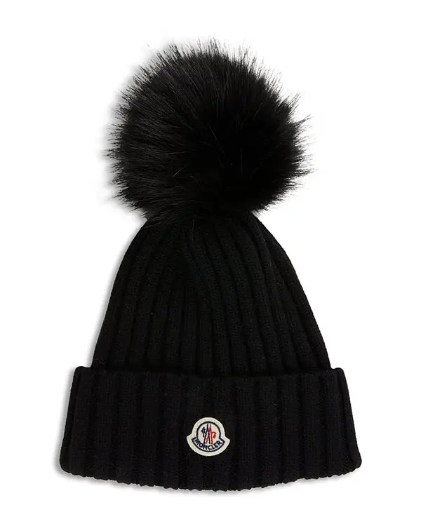 Moncler Ribbed Beanie - Black
