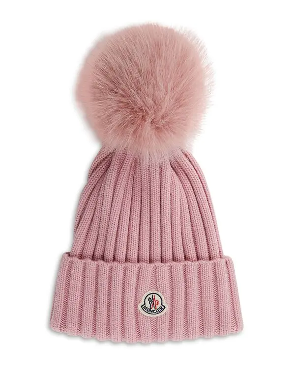 Moncler Ribbed Beanie - Pink