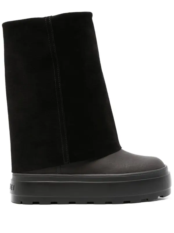 Casadei Folded-top Mid-calf Boots - Black