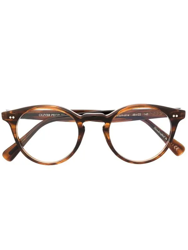 Oliver Spencer Round Frame Eyeglasses - Brown