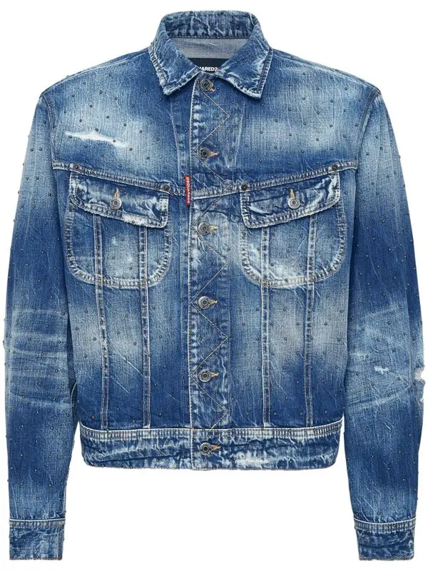 Dsquared2 Beaded Denim Jacket - Blue