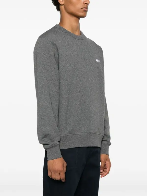 A.p.c. Flocked-logo Sweatshirt - Grey