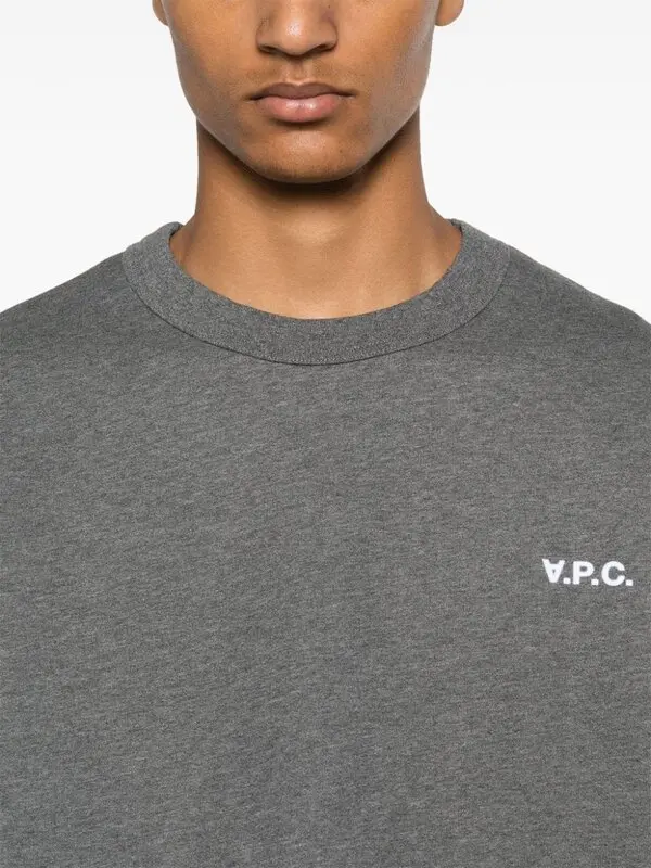 A.p.c. Flocked-logo Sweatshirt - Grey