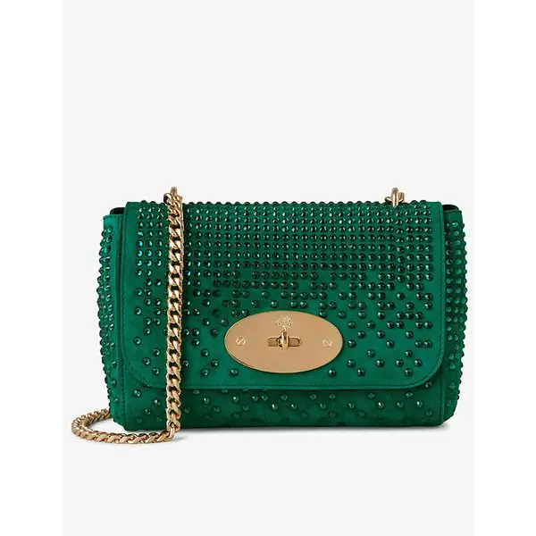 Mulberry Lily Crystal-embellished Suede Shoulder Bag
