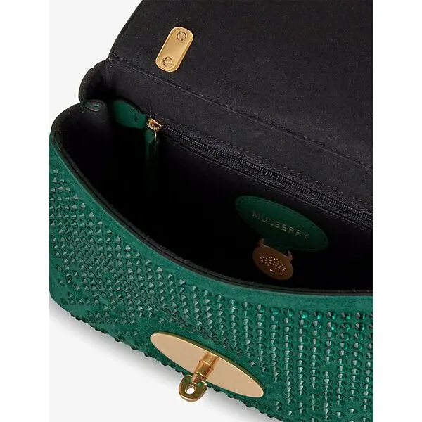 Mulberry Lily Crystal-embellished Suede Shoulder Bag
